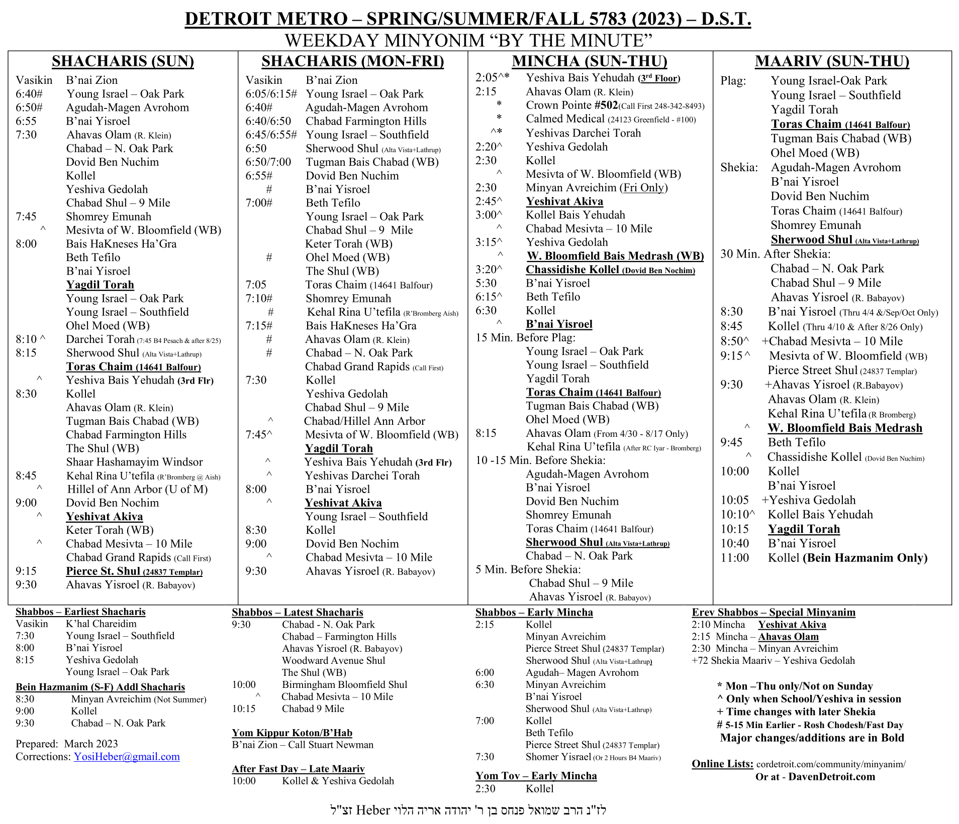 Detroit Minyan Times - DavenDetroit.com